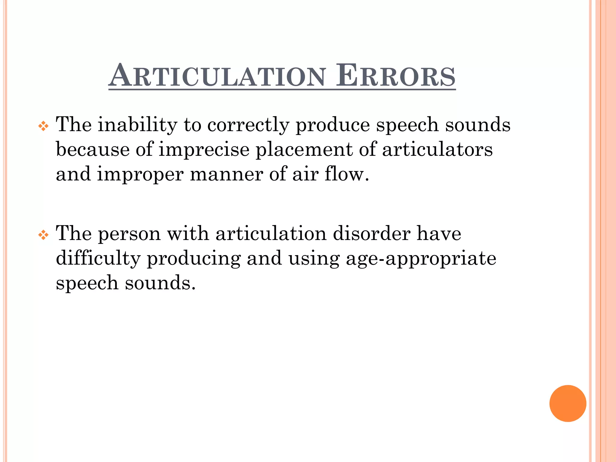 Speech sound disorders | PDF