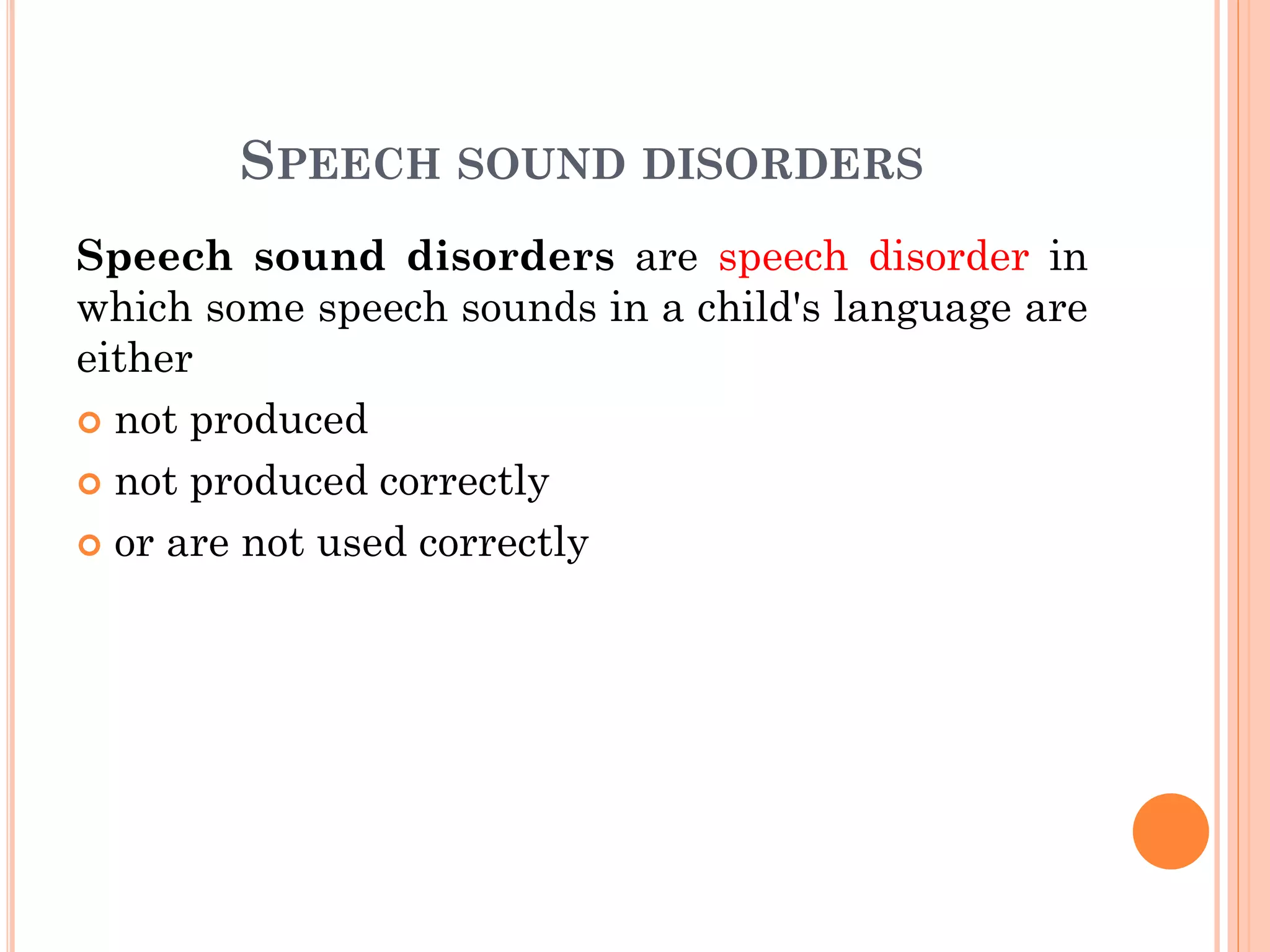 Speech sound disorders | PDF