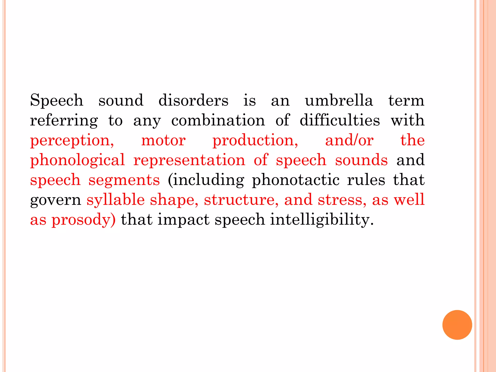 Speech sound disorders | PDF