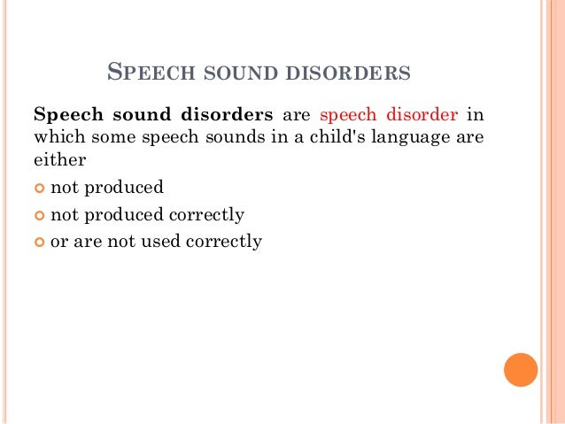 Speech sound disorders