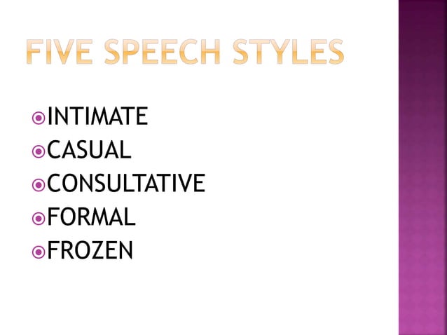 Speech styles ppt. | PPTX