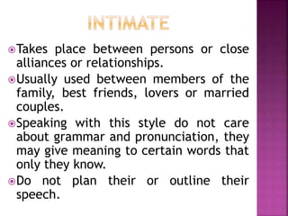 Speech styles ppt. | PPTX