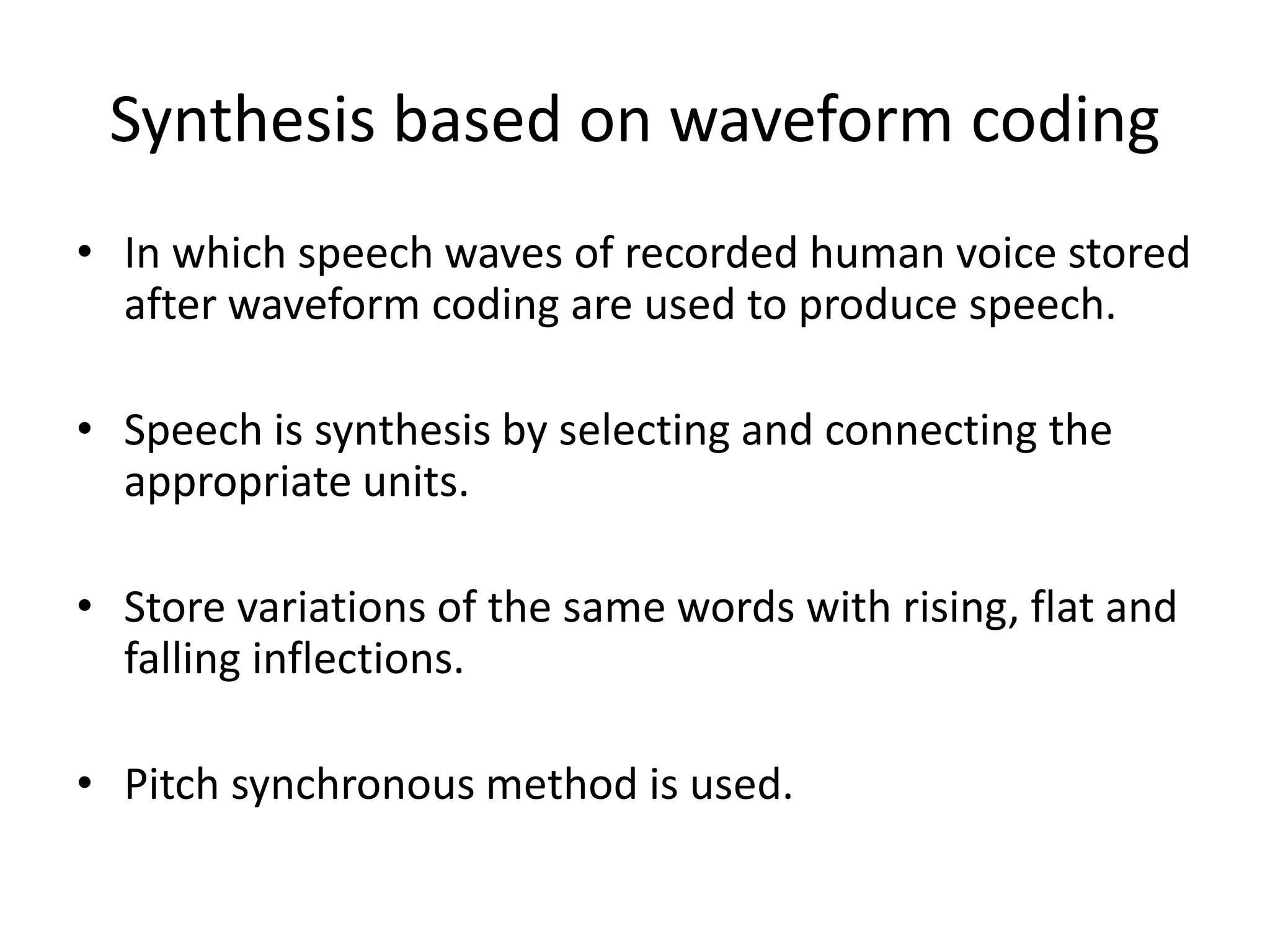 Speech synthesis in | PPTX