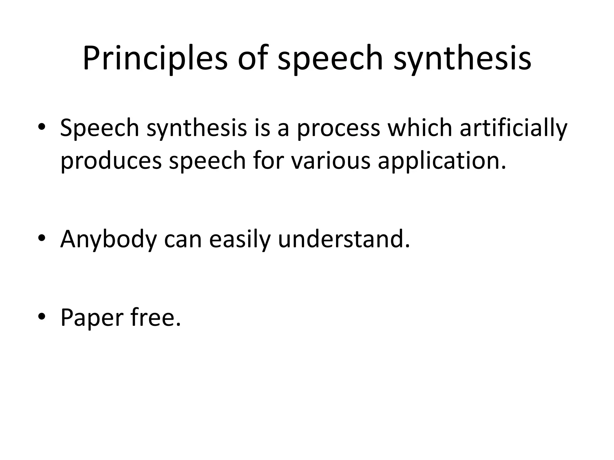 Speech synthesis in | PPTX