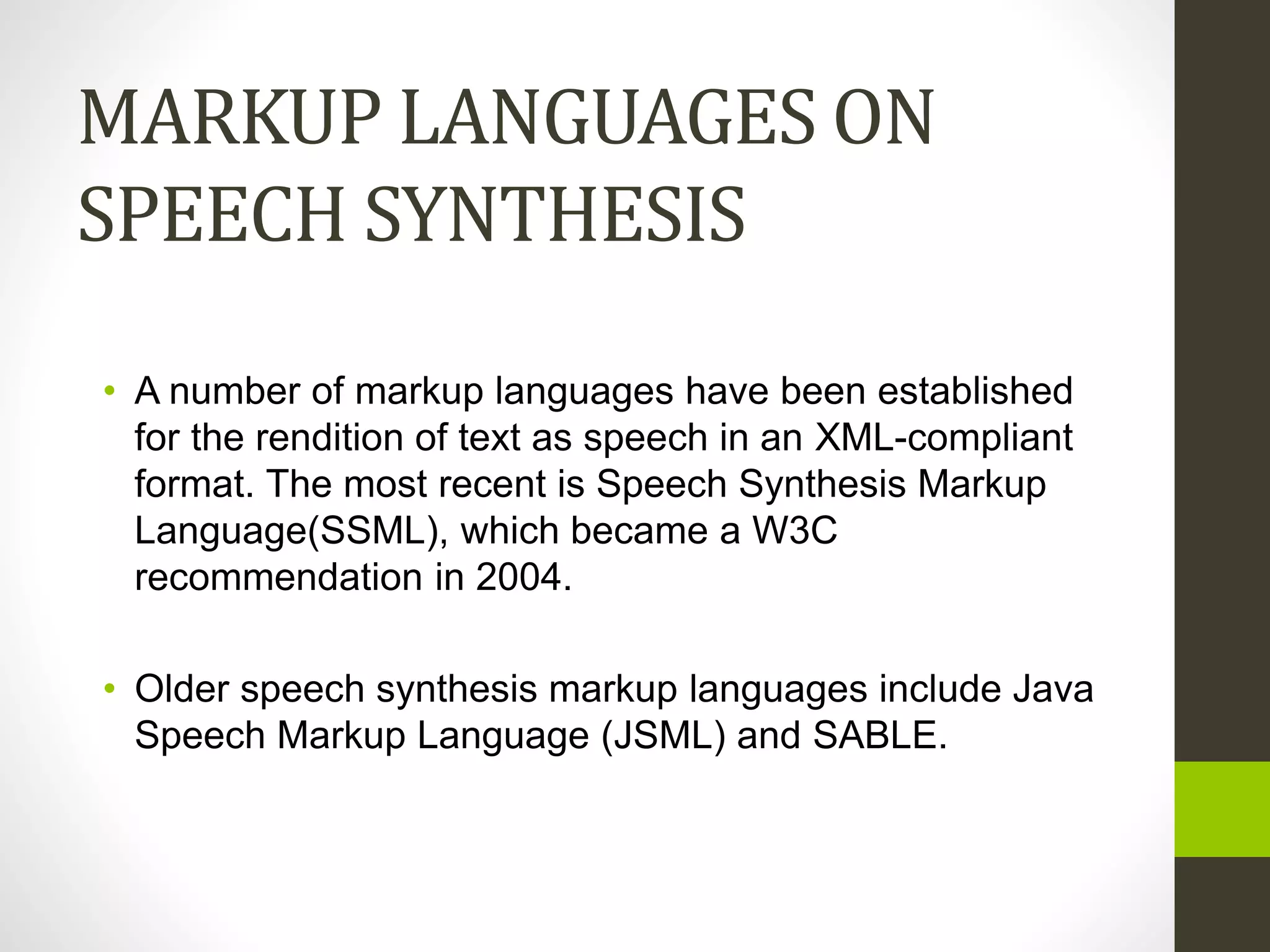 Speech synthesis technology | PPTX