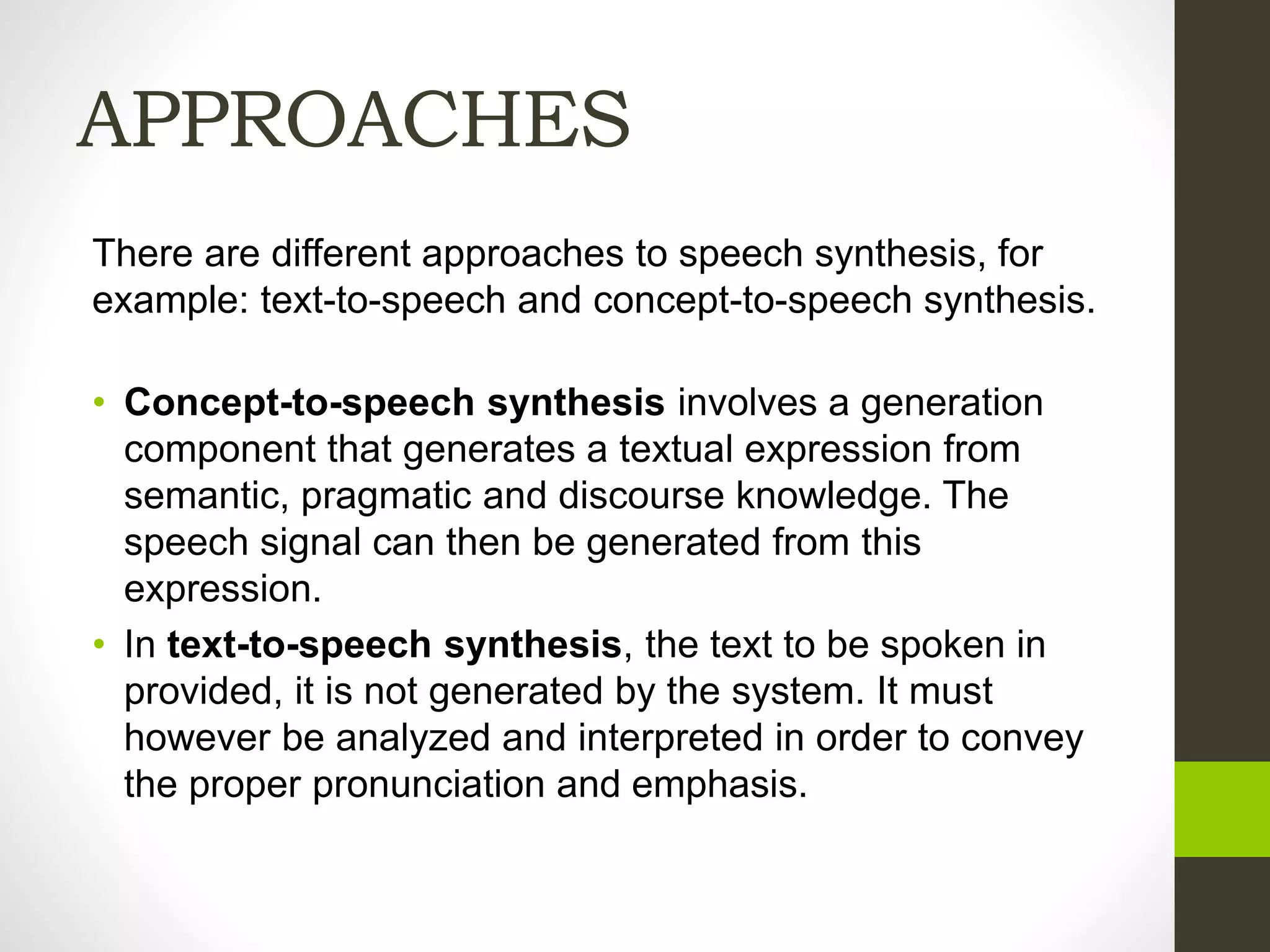 Speech synthesis technology | PPTX