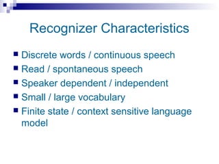 Speech Technology Overview | PPT