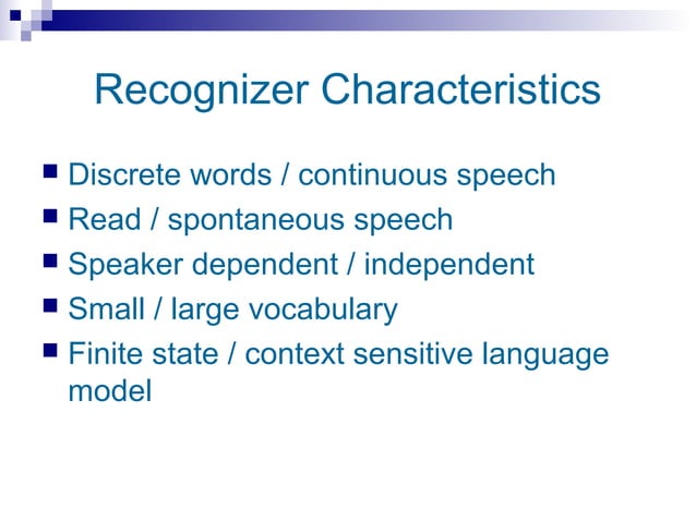 Speech Technology Overview Ppt