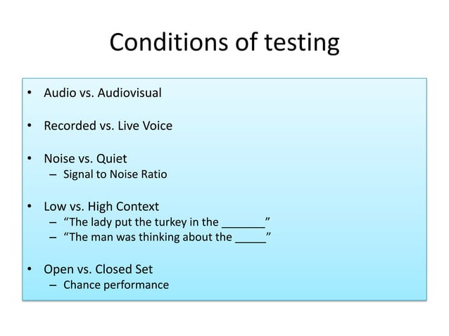 Speech testing | PPTX