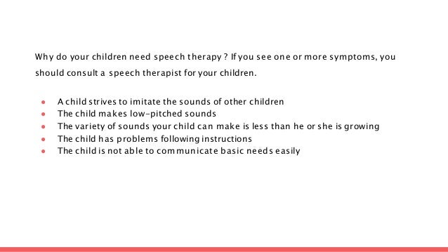 Speech therapy for children | PPTX