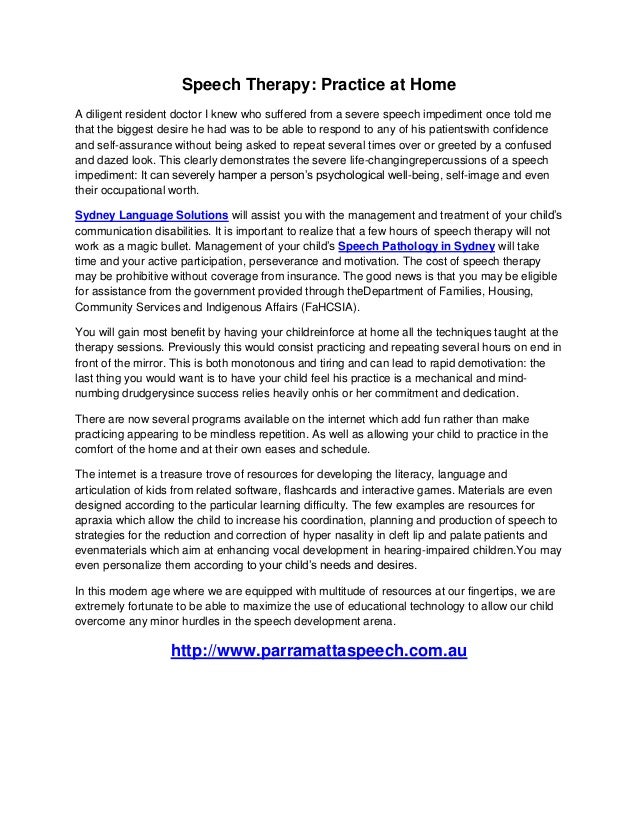 Speech Therapy: Practice at Home