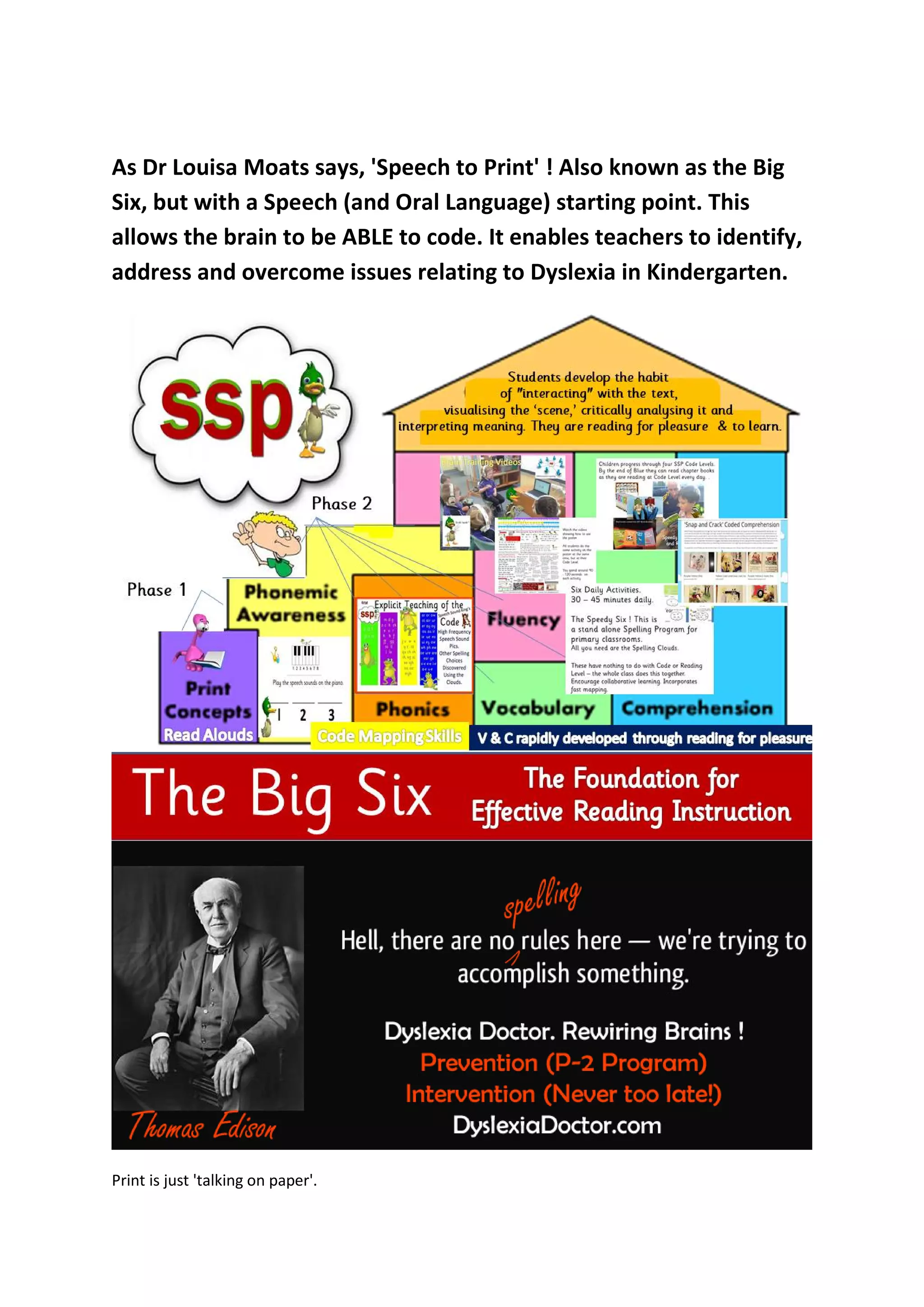 Use a Speech to Print Approach ie Speech to Spelling, Speech to Reading ...