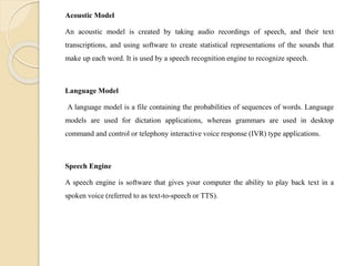 Speech to text conversion | PPTX