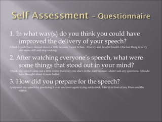 Speech (What I Think) | PPT | Educational Assessment | Education