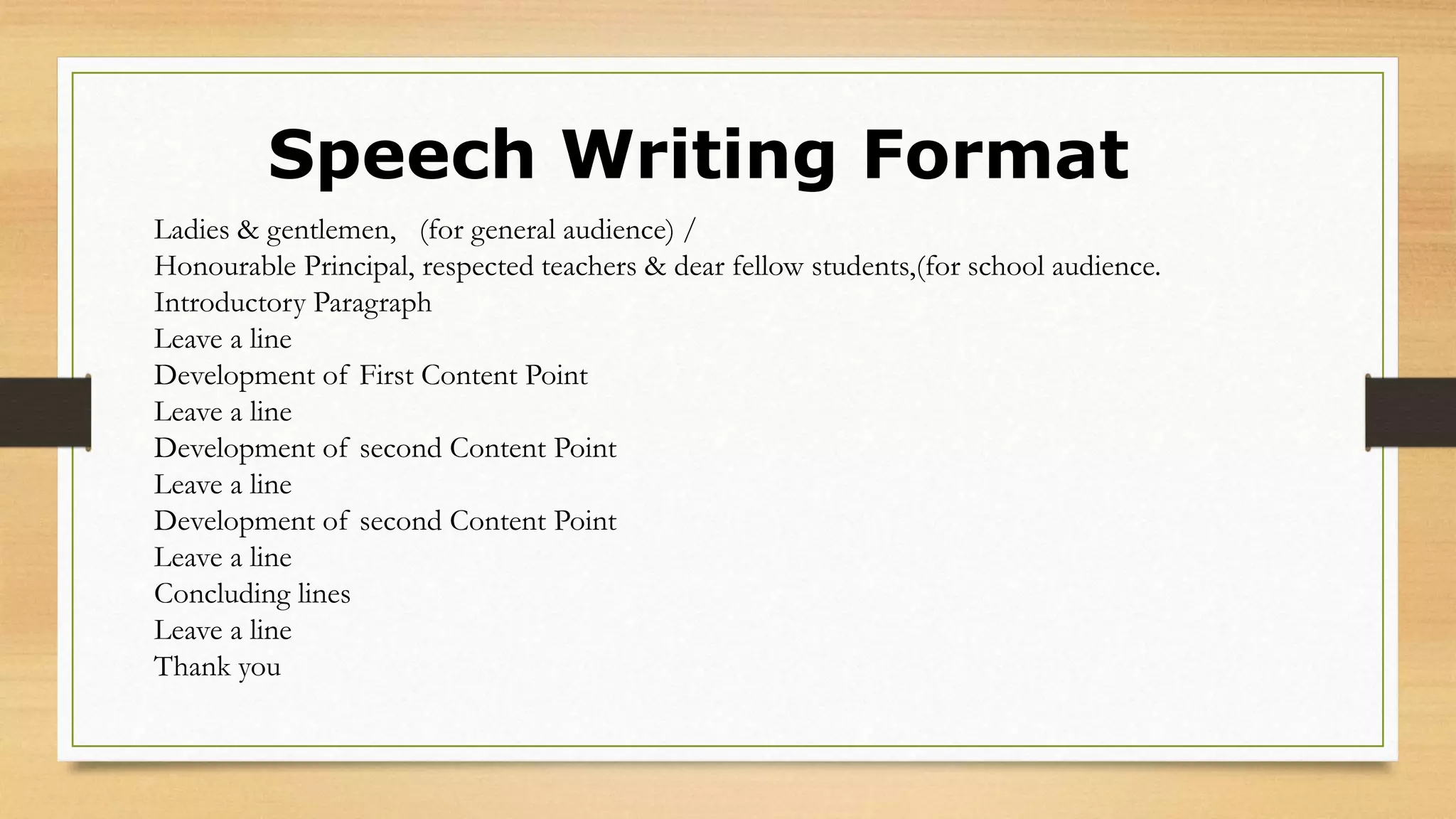 Speech writing | PPTX