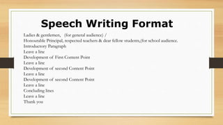 Speech writing | PPT