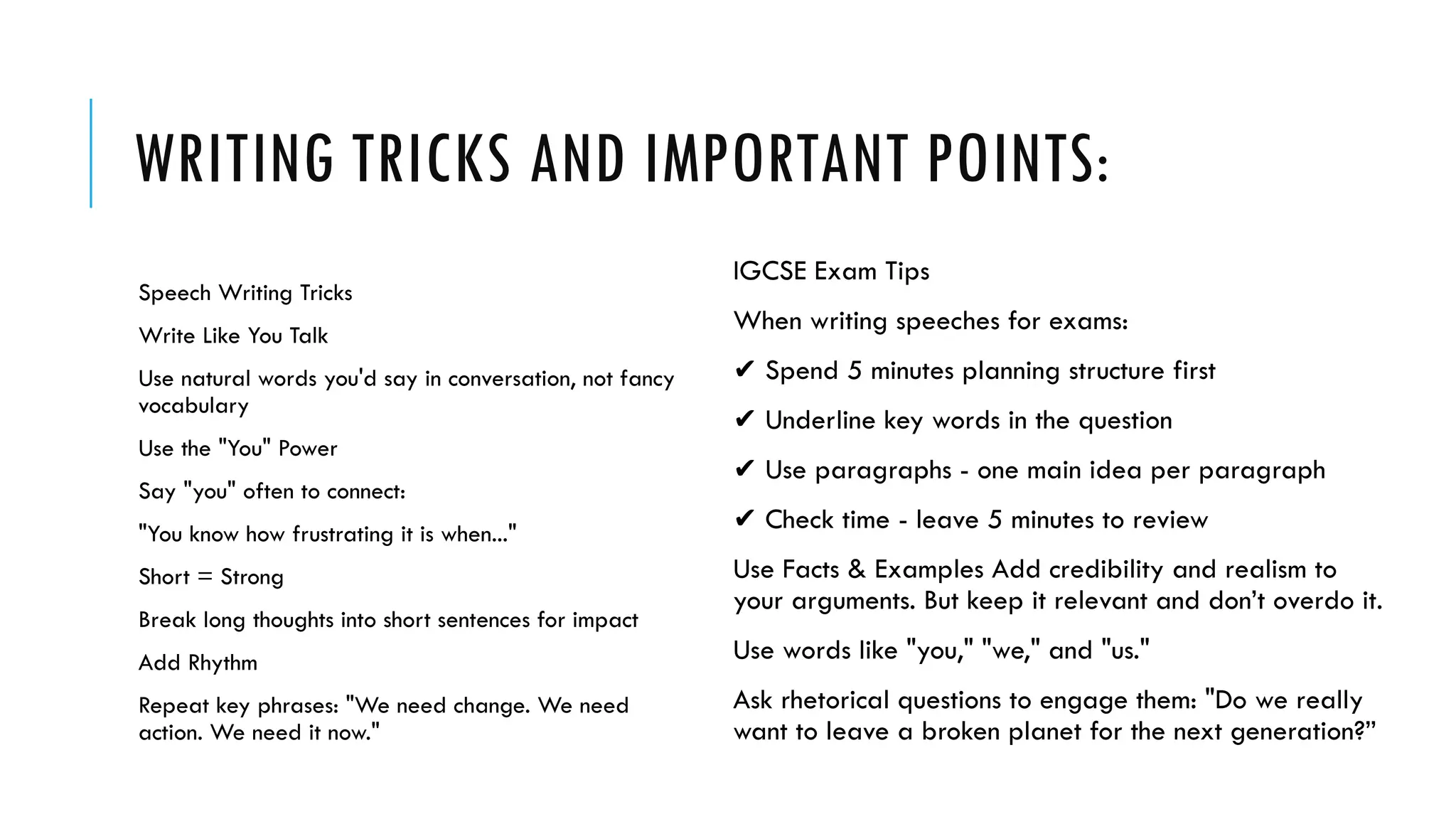 Speech writing and mastering the art of writing | PPT