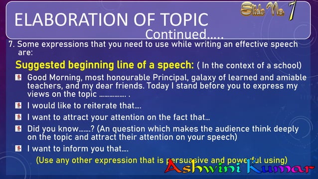 Speech writing for class xi and xii | PDF