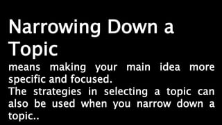 speech writing selecting topic | PPTX