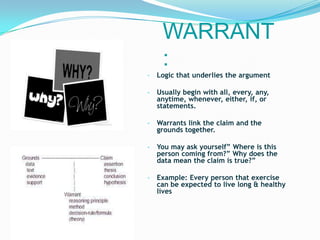 Toulmin Model extra credit | PPTX