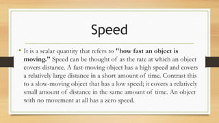 Speed and Velocity Science_Grade - Seven | PPTX