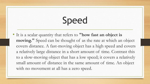 Speed and Velocity Science_Grade - Seven | PPTX