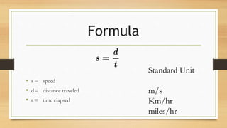 Speed and Velocity Science_Grade - Seven | PPTX