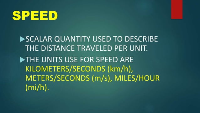 MOTION: SPEED AND VELOCITY PRESENTATION Gr7 | PPT