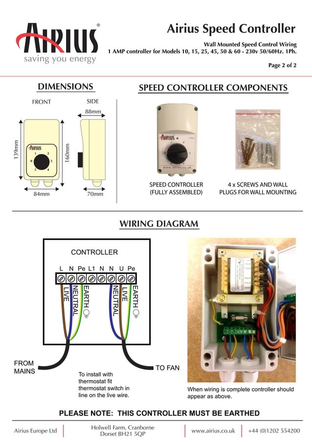 Speed controller-installation-guide-1-amp | PDF