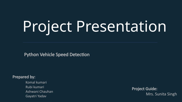 Speed Detection Python Project Komalpptx Computing Technology