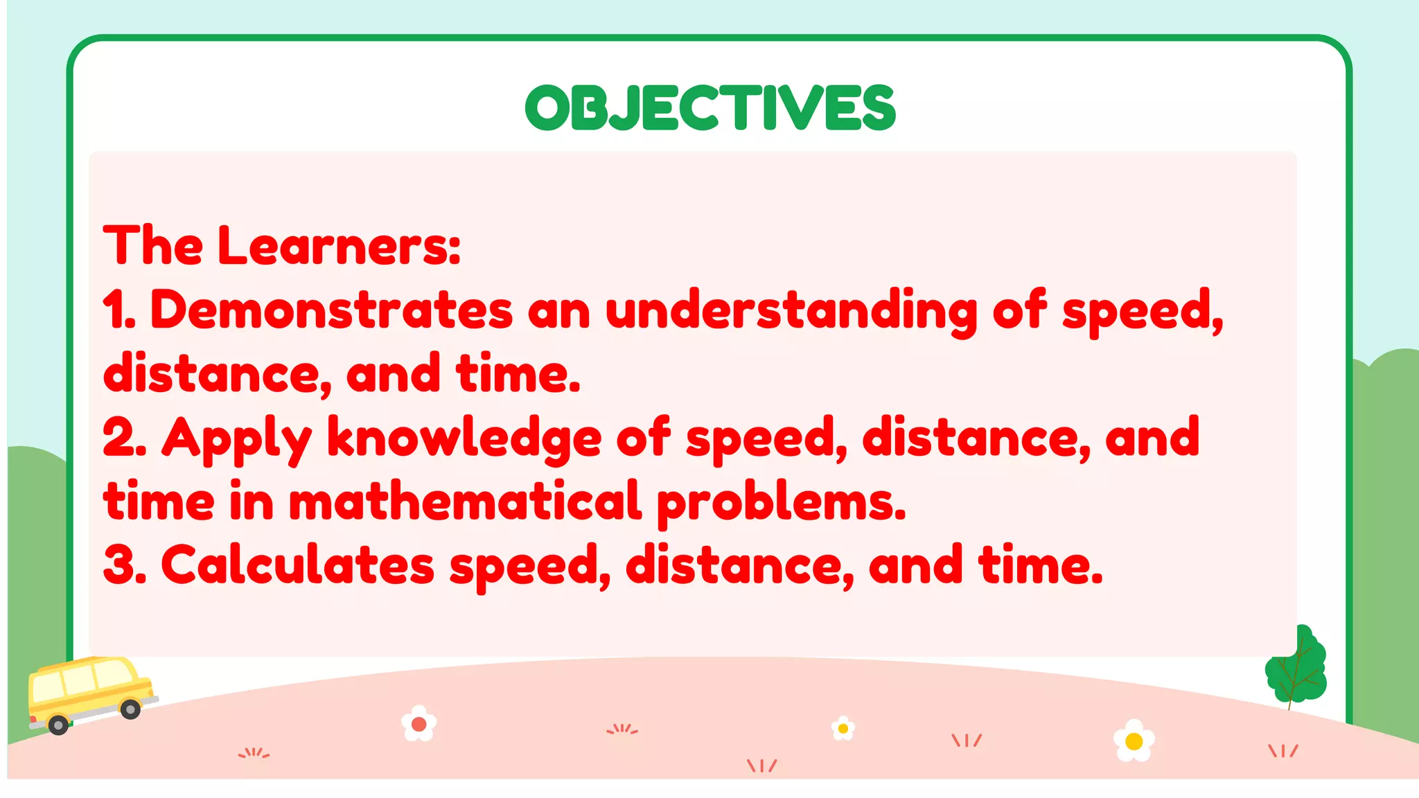 Speed Distance And Time Pptx