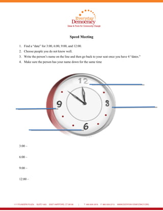 Speed Meeting Activity for Communities Addressing Poverty | PDF