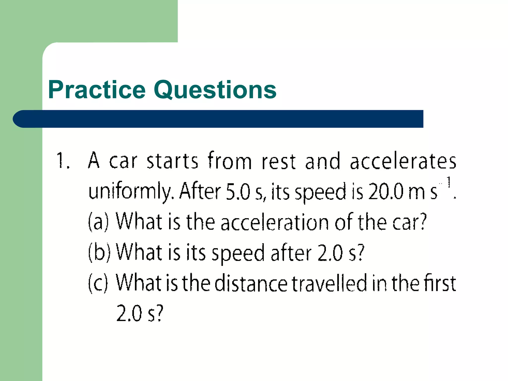 Speed, Velocity And Acceleration | PPT