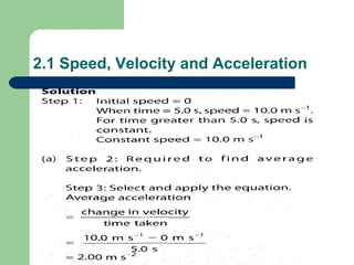 Speed, Velocity And Acceleration | PPT