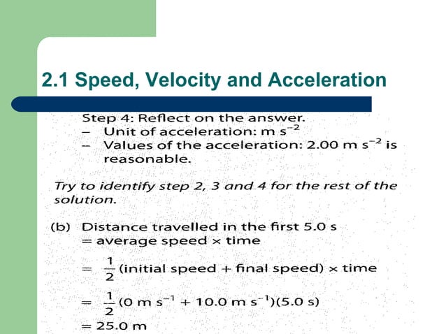 Speed, Velocity And Acceleration | PPT