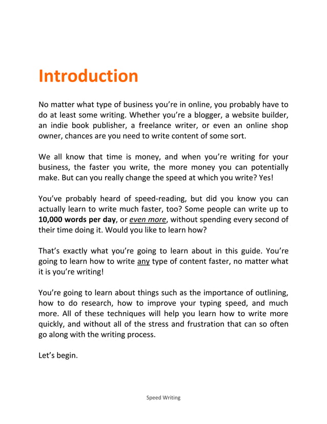 Speed Writing Guide - How To Increase Speed Writing | PDF