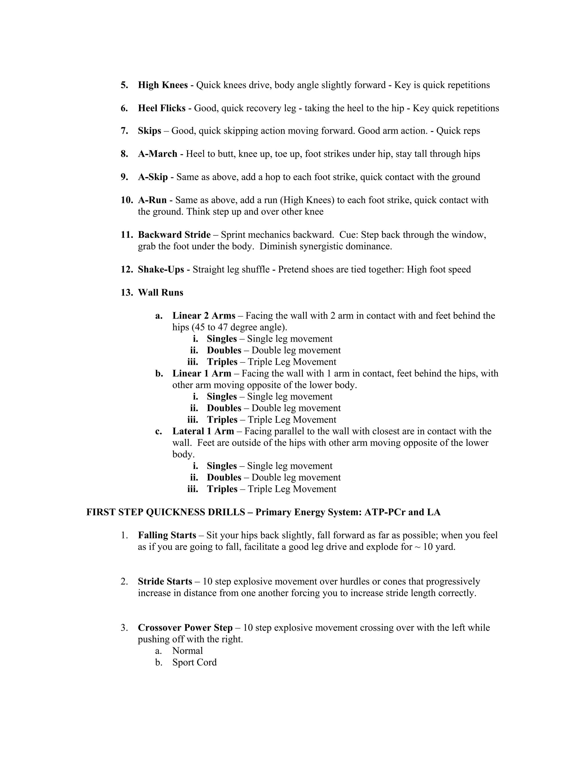Speed & agility information | PDF