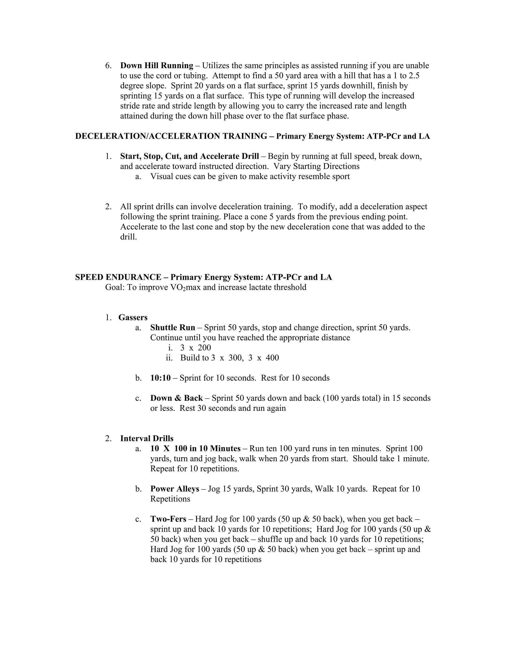 Speed & agility information | PDF