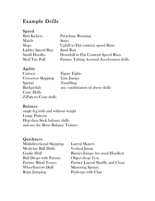 Speed and agility study guide | PDF