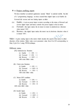 Speed and direction control of dc motor using android mobile ...