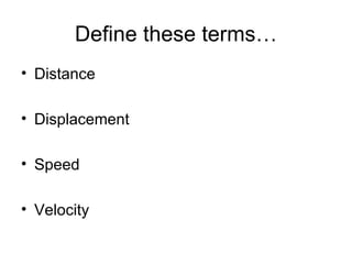 Speed and velocity | PPT
