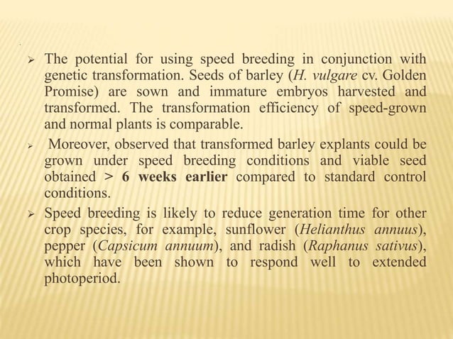 Speed breeding FOR CROP IMPROVEMENT PPT..pptx | Gardening | Home & Garden