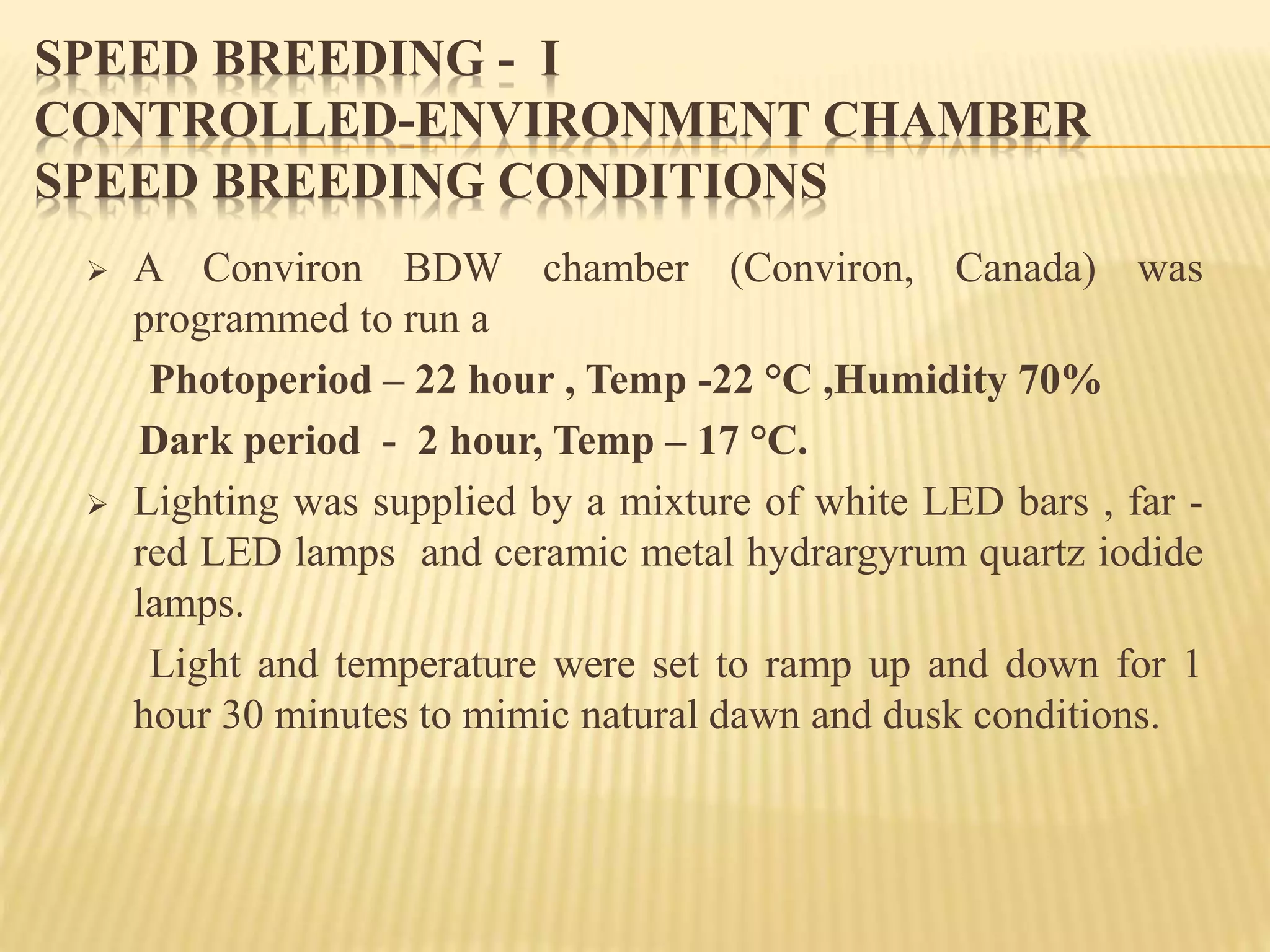 Speed breeding presentation | PPTX