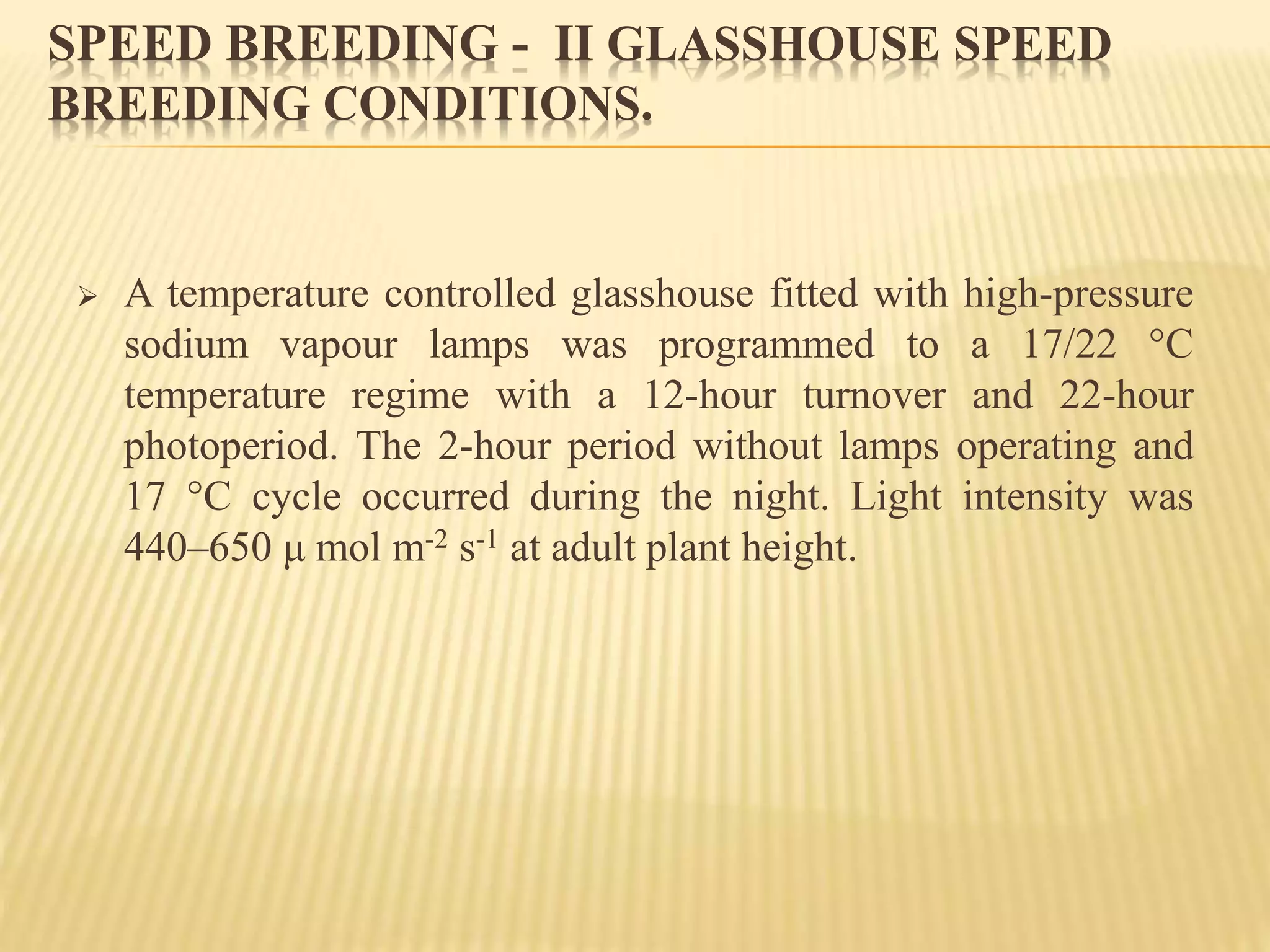 Speed breeding presentation | PPTX