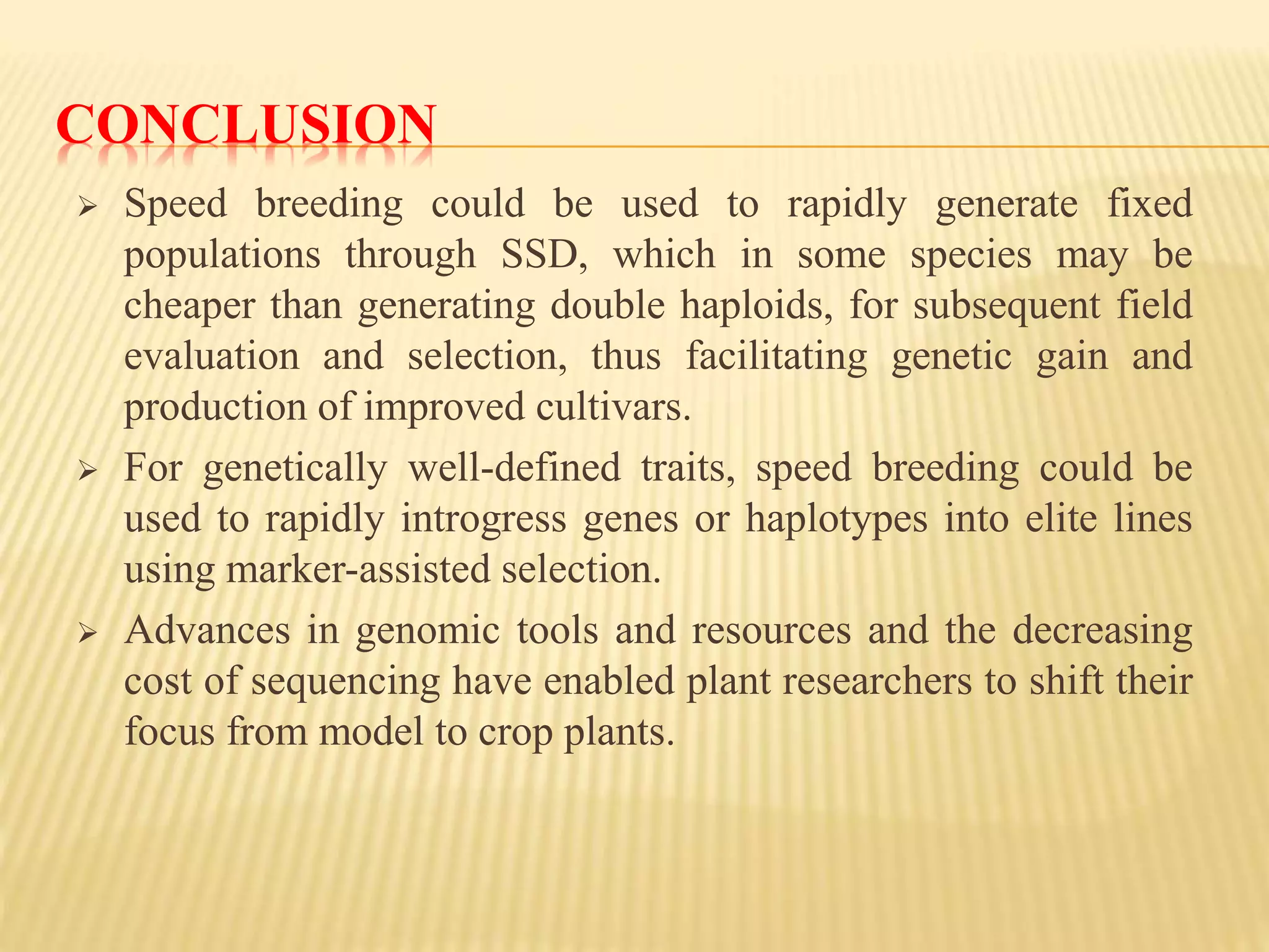 Speed breeding presentation | PPTX