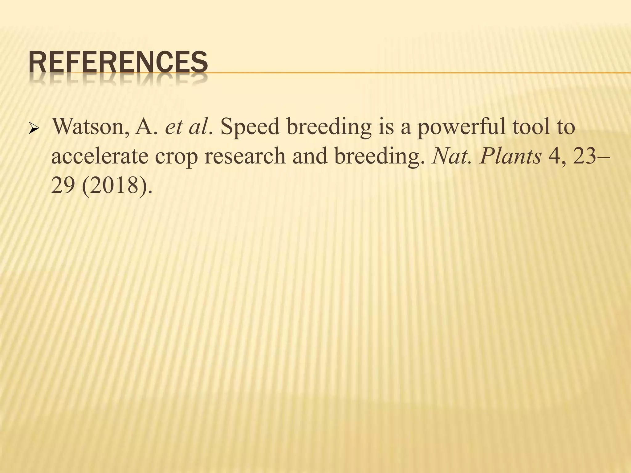 Speed breeding presentation | PPTX