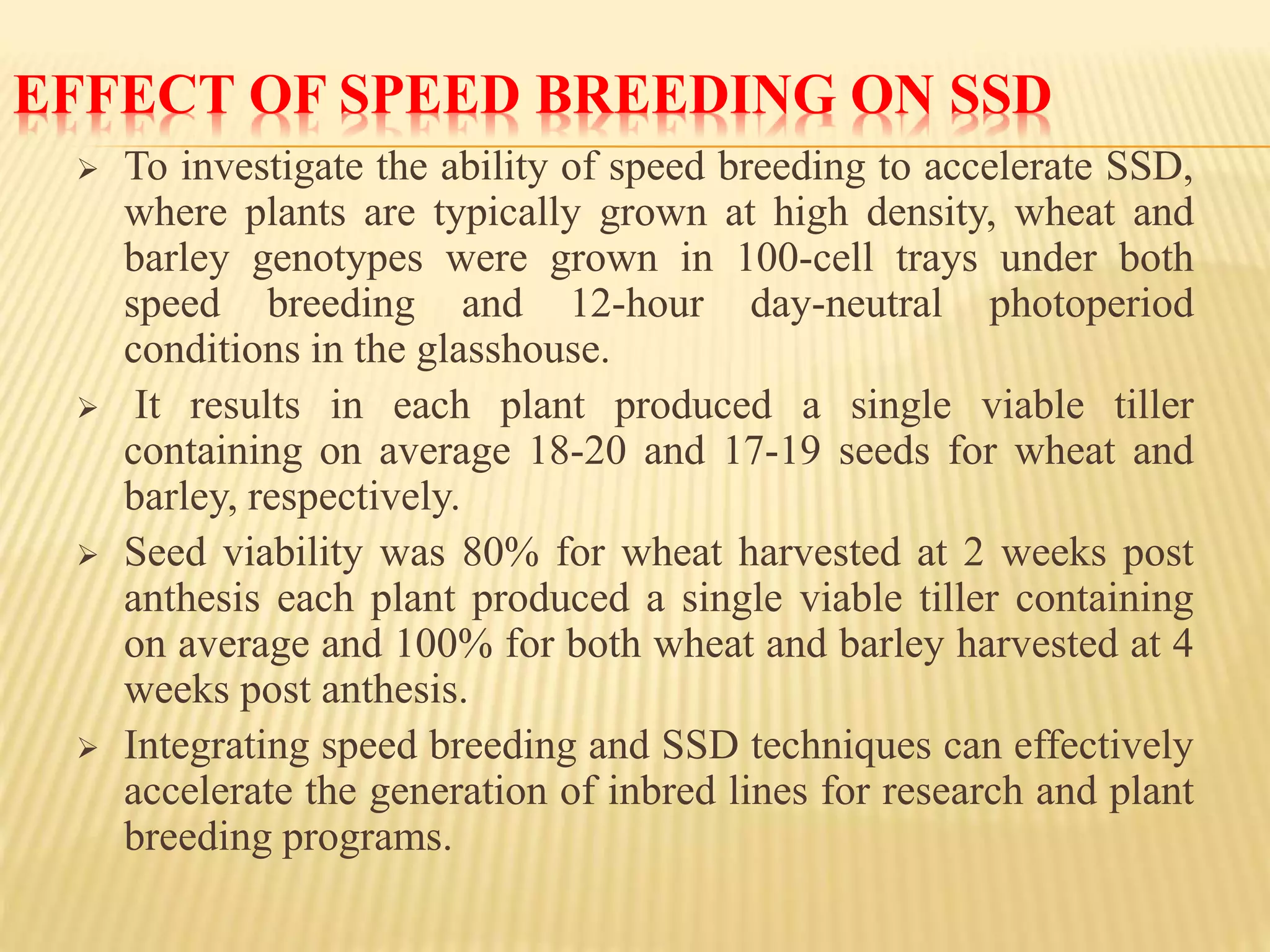 Speed breeding presentation | PPTX