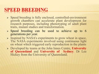 Speed breeding presentation | PPTX