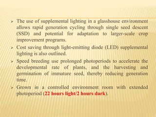 Speed breeding presentation | PPTX