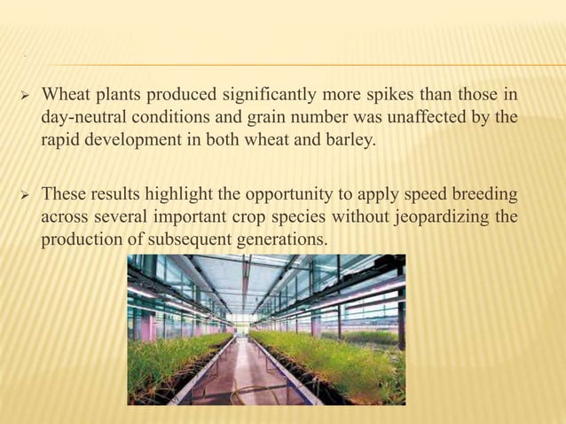 Speed breeding presentation | PPTX | Agriculture | Industries